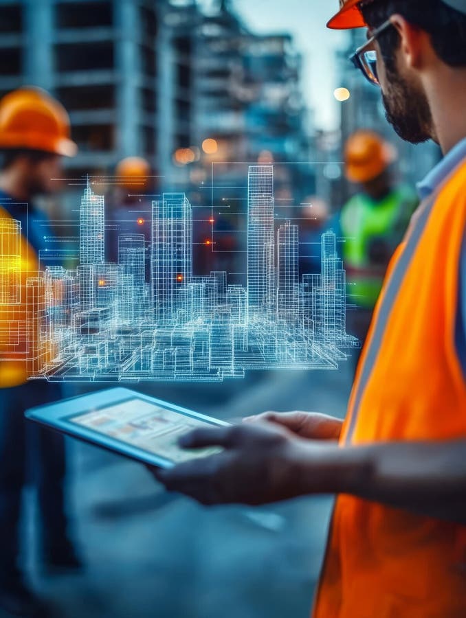 Innovative Construction: Workers Utilize Digital Technology for Project ...