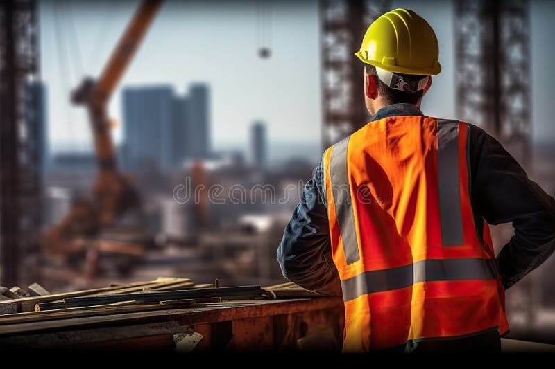 Construction Workers Engaged in Action at the Work Site. Created with ...