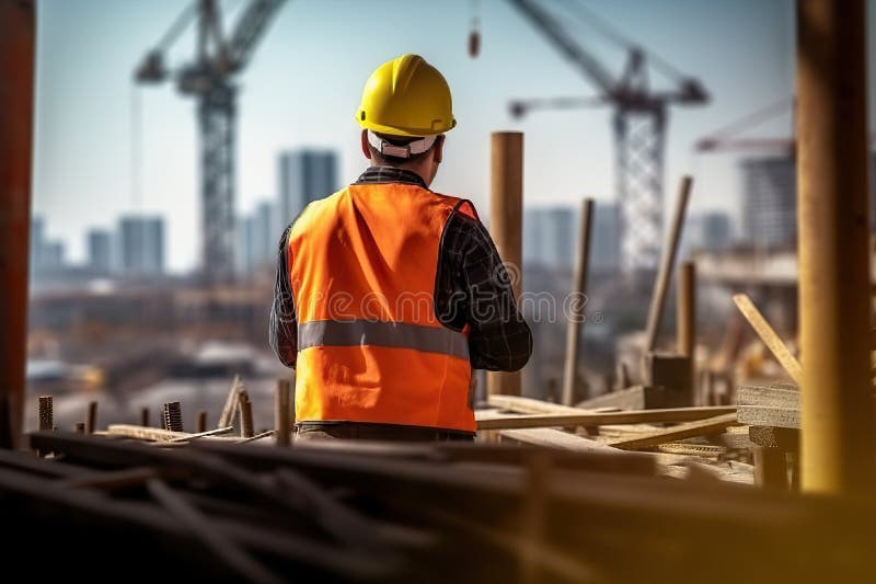 Construction Workers Engaged in Action at the Work Site. Created with ...