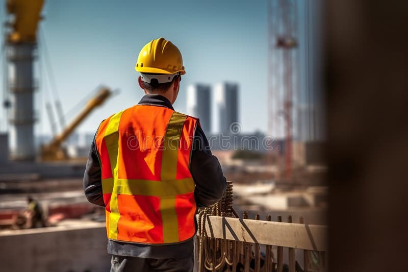 Construction Workers Engaged in Action at the Work Site. Created with ...
