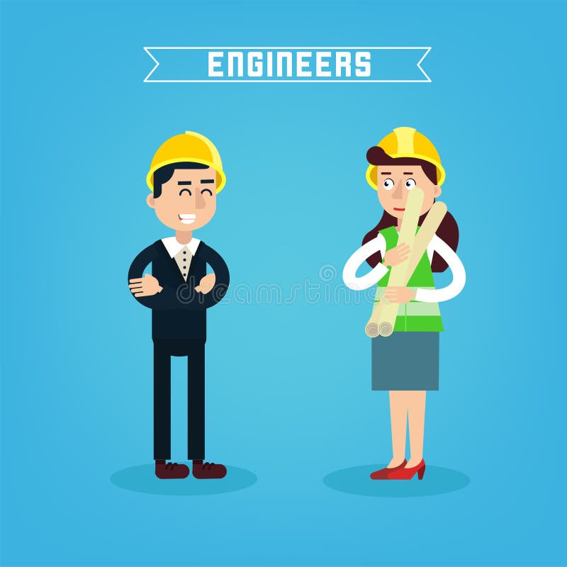 Construction Workers. Engineer and Project Manager Stock Vector ...