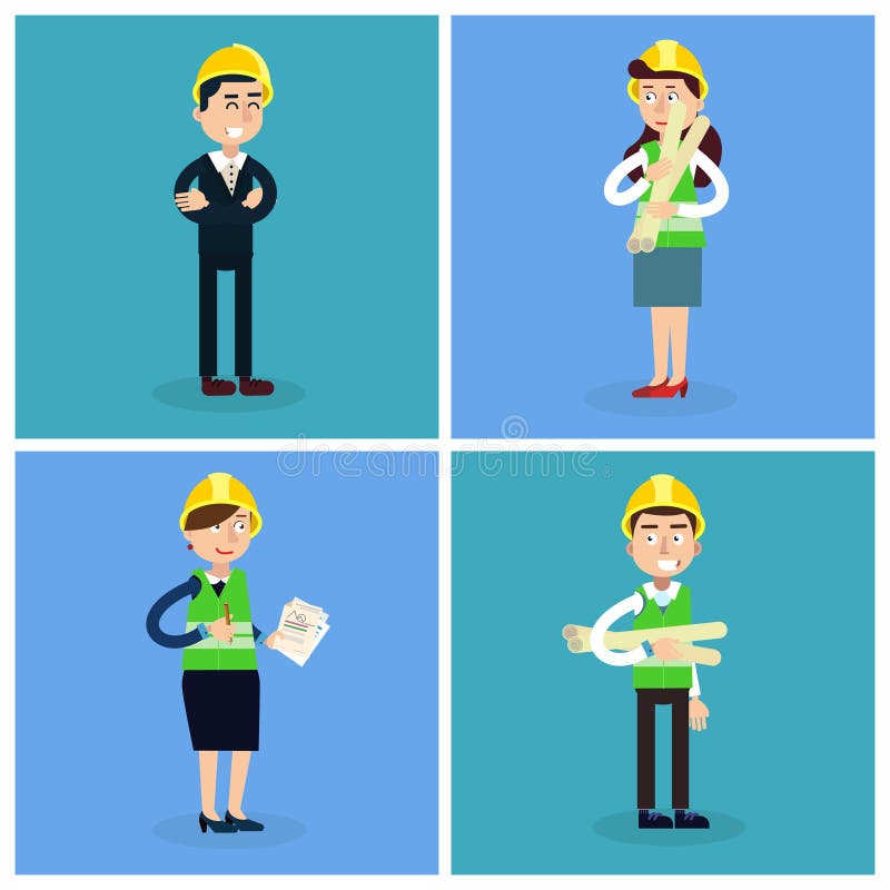 Construction Workers - Engineer and Project Manager Stock Vector ...