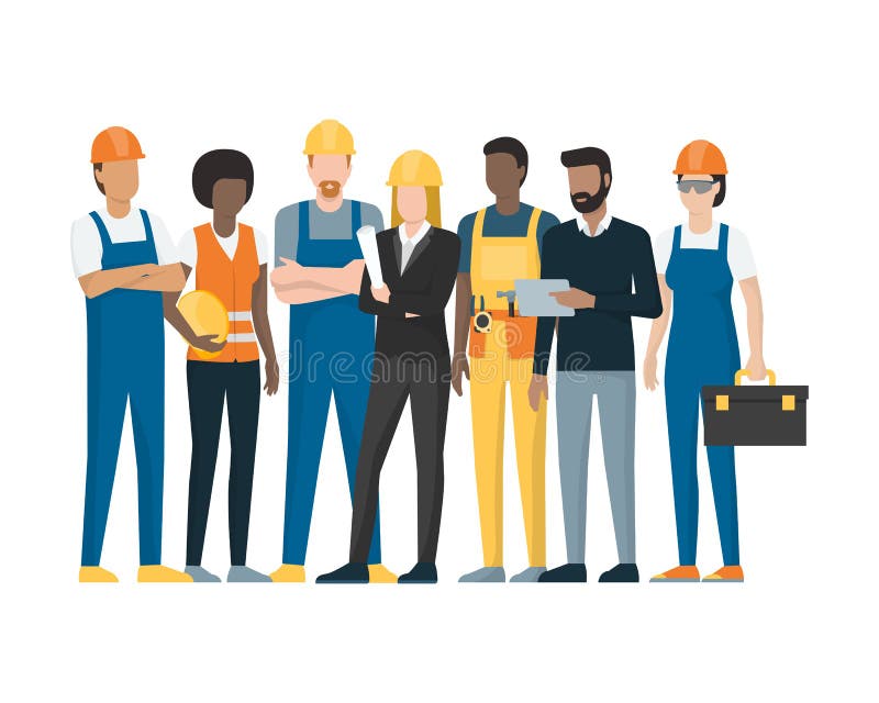 Construction Team. Engineering And Constructions Workers, Building ... Construction Team. Engineering And Constructions Workers, Building ...