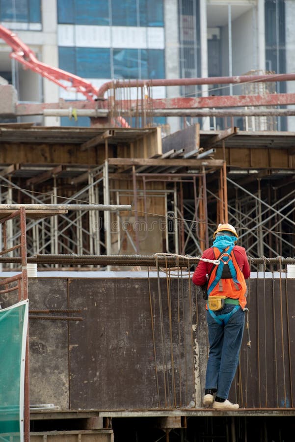Construction Workers Fabricating Steel Reinforcement Bar at the ...