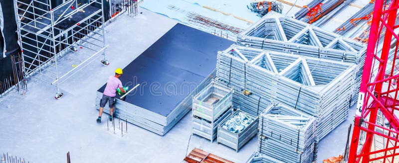 Construction Workers Fabricating Steel Reinforcement Bar at the ...