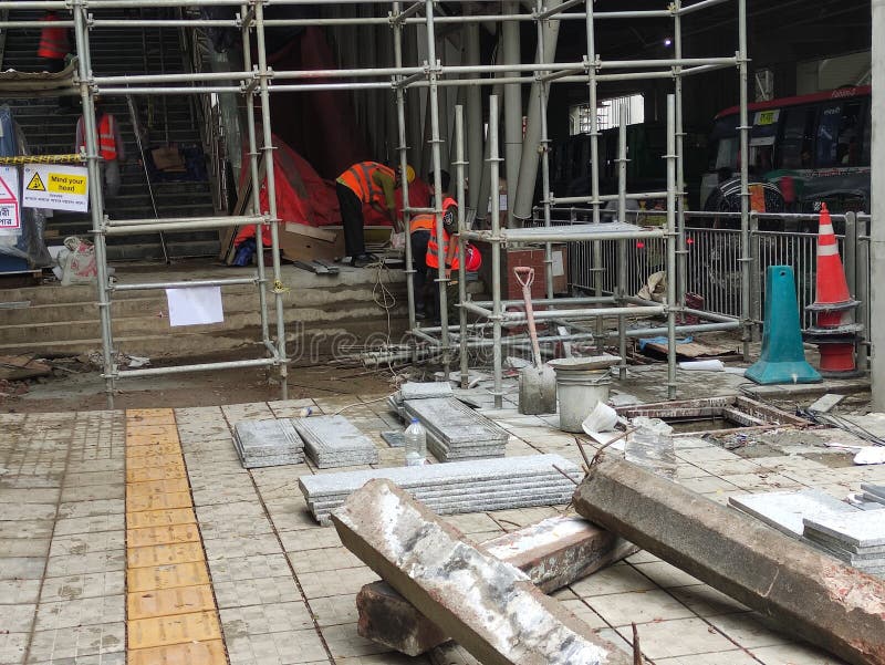 Construction Workers Fabricating Steel Reinforcement Bar at the ...