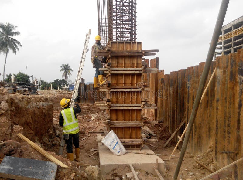 Timber Support for Timber Beam Formwork Stock Image - Image of ...