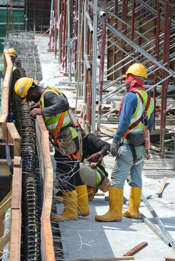 Construction Workers Fabricating Timber Form Work Editorial Stock Image ...