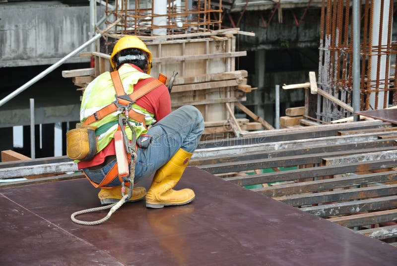 Two Construction Workers Installing Ground Beam Formwork Stock Photo ...