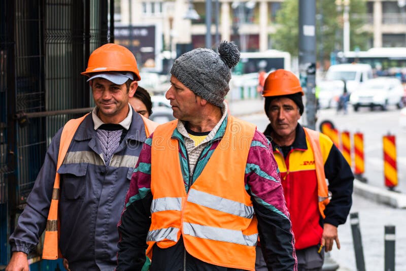 Construction Workers Going To Work in Bucharest, Romania, 2021 ...