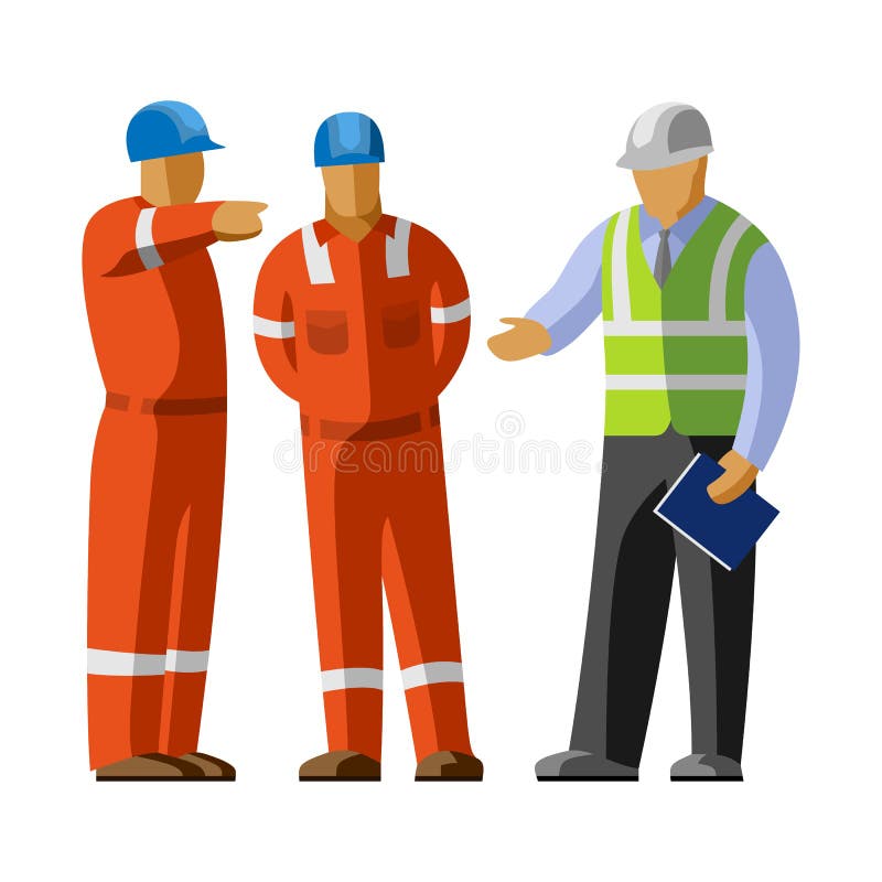 Construction Workers Group and Manager Stock Vector - Illustration of ...