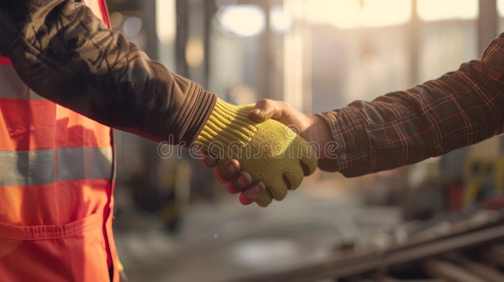 The Construction Workers& X27; Handshake.AI Generated Stock Photo ...