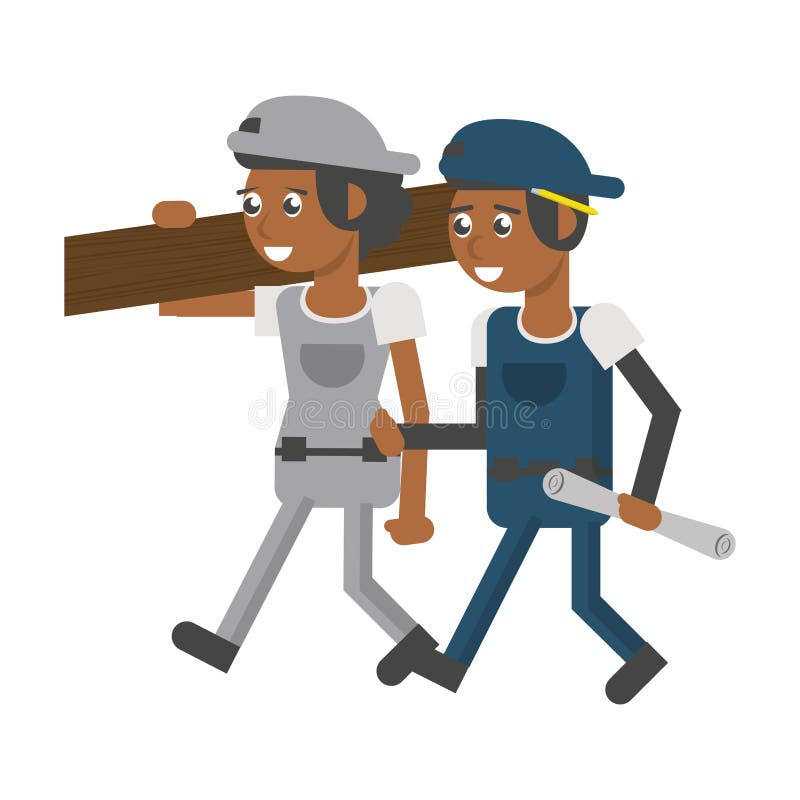 Construction Workers with Tools Cartoons Stock Vector - Illustration of ...