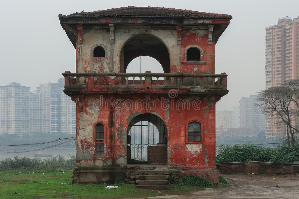 Construction Workers Installing Metal Framework on Rooftop for ...