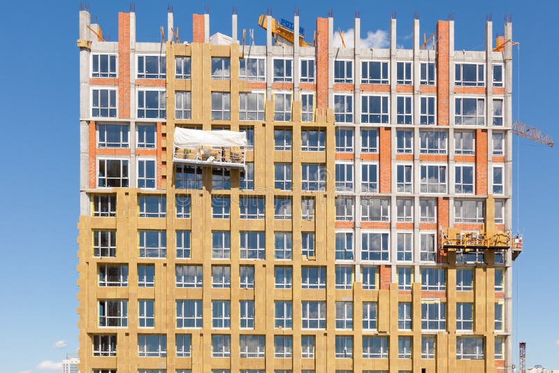 Construction Workers Insulating House Facade. External Wall Insulation ...