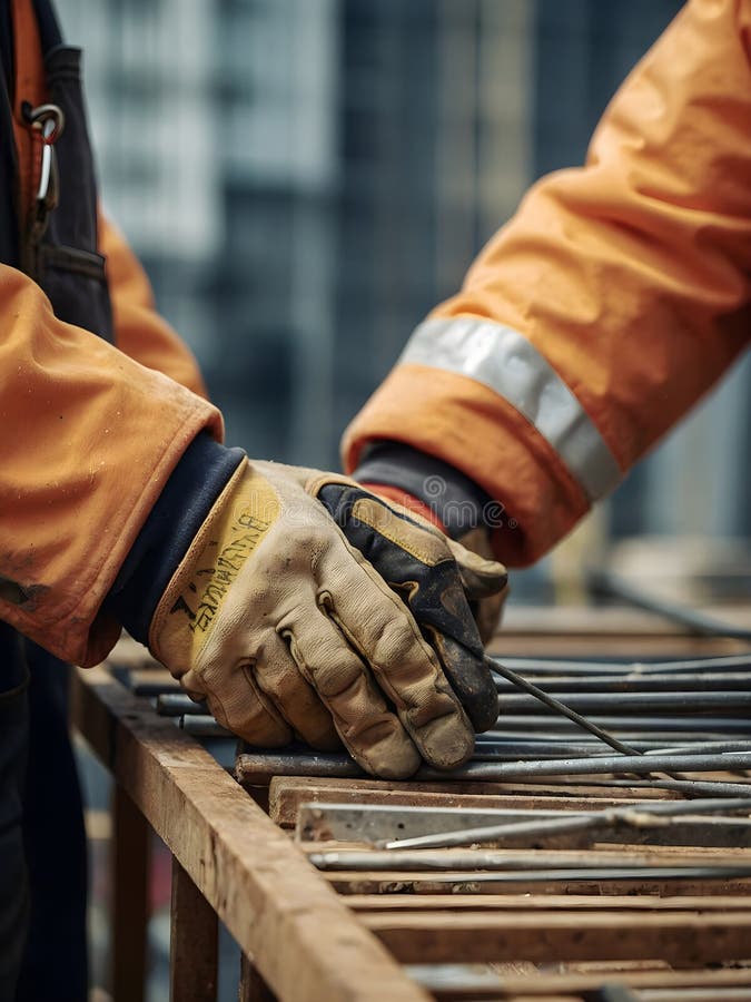 Construction Workers on the Job Site Stock Illustration - Illustration ...