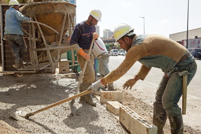 Construction Workers in Lebanon Editorial Stock Photo - Image of ...