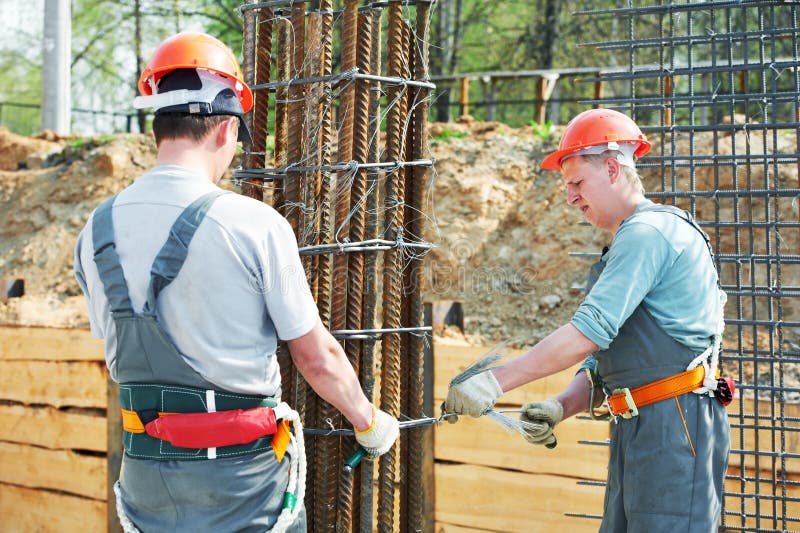 Construction Workers Making Stock Image - Image of pouring, framework ...