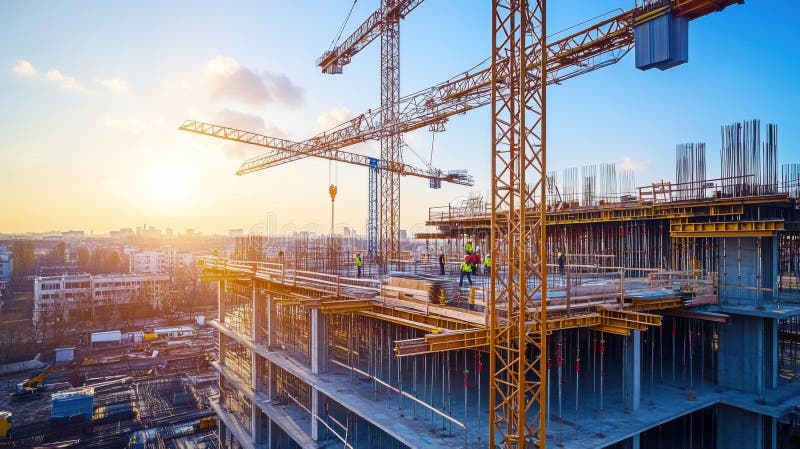 Construction Workers on the Scaffolding of a Building Under ...