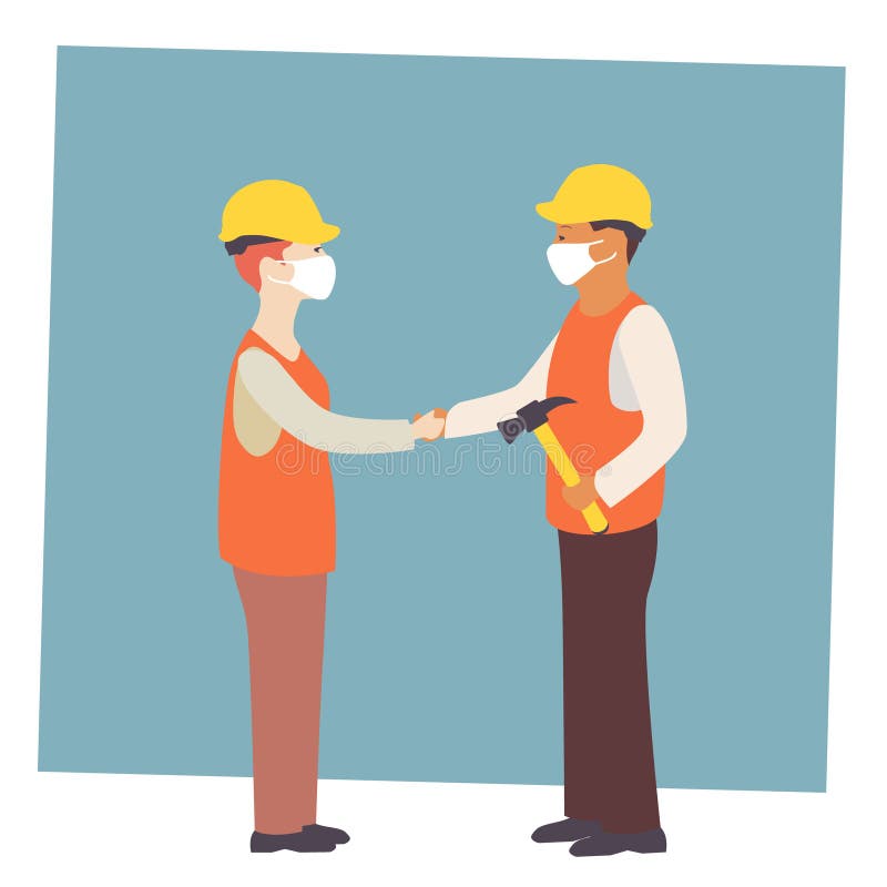 Construction Worker Shaking Hands Stock Illustrations – 160 ...