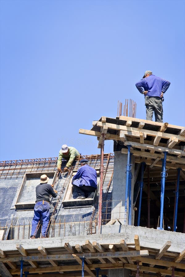 Construction Workers at Site Stock Photo - Image of platform ...