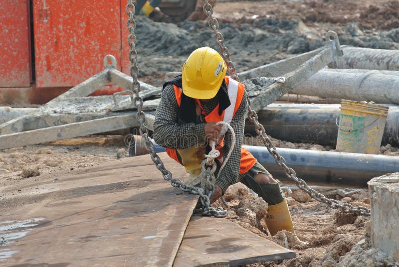 Construction Workers at the Construction Site Doing the daily Routine ...
