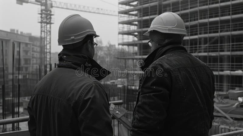 Construction Workers on Site Stock Image - Image of generated ...