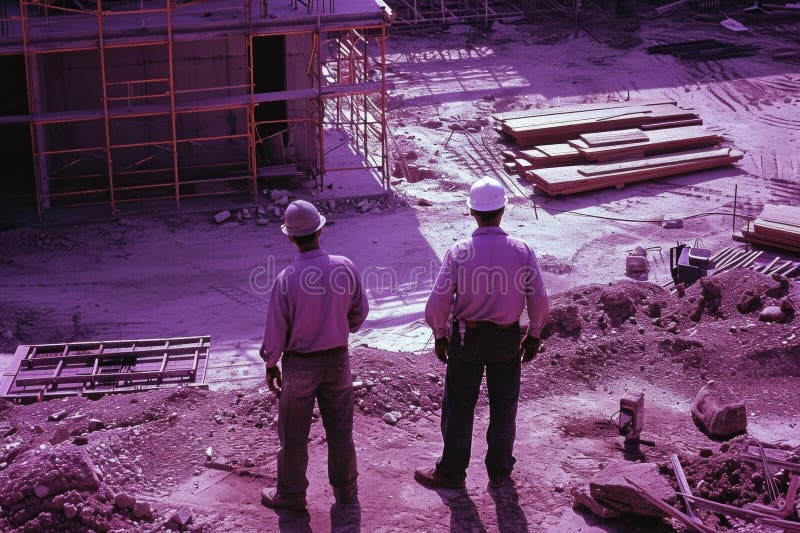 Construction Workers on Site Stock Photo - Image of workers ...