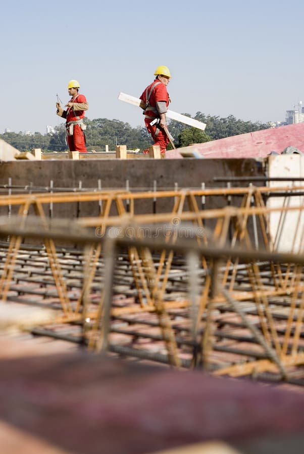 Workers Building a New Home - Vertical Stock Image - Image of crew ...