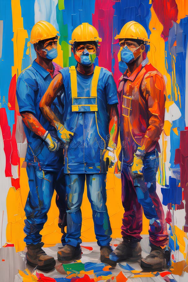 Construction Workers on a Construction Site. Wear PPE for Safety and To ...