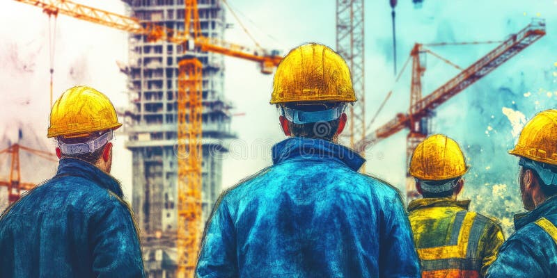 Construction Workers on Site Stock Image - Image of professionals ...