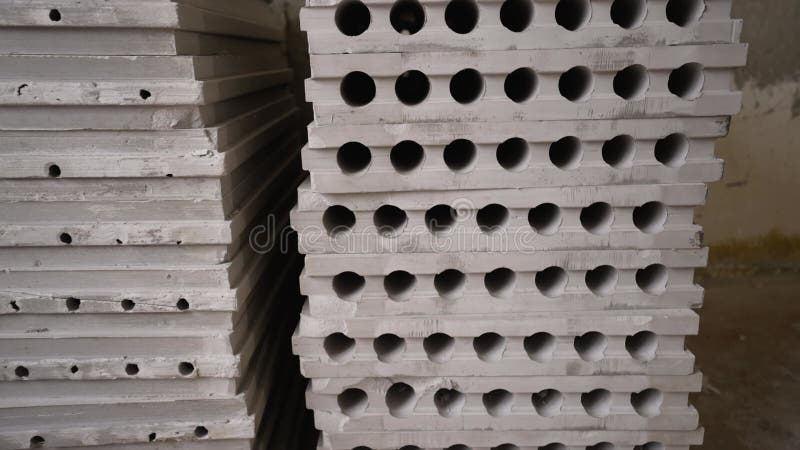 Construction Workers Stacking Concrete Panels Stock Video - Video of ...