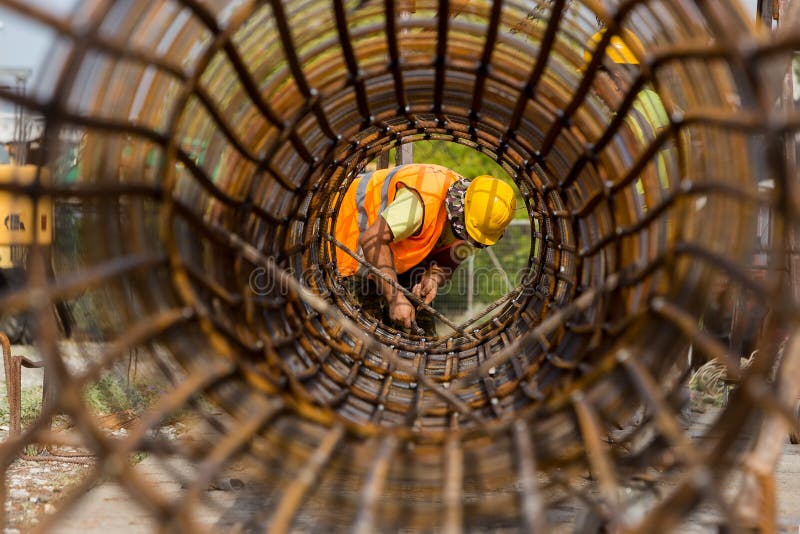 Construction Workers Steel Tie.Selective Focus. Stock Photo - Image of ...