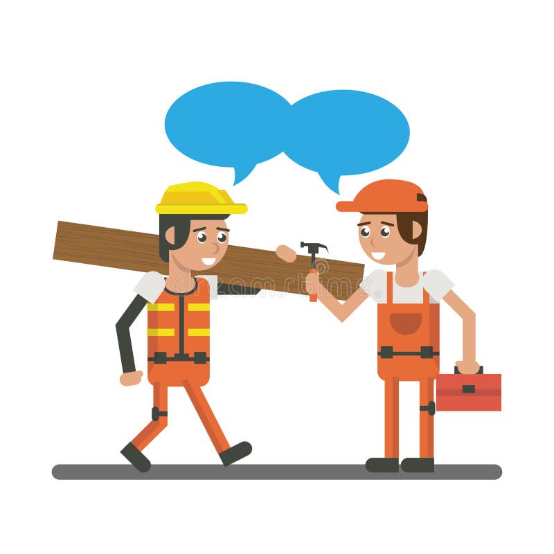 Constuction Workers Geometric Cartoons Stock Vector - Illustration of ...