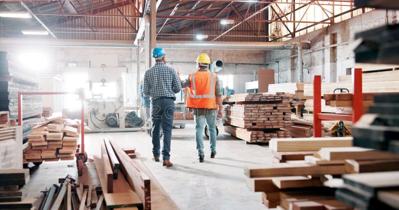Construction, Workers and Talking in Warehouse Building, Project ...