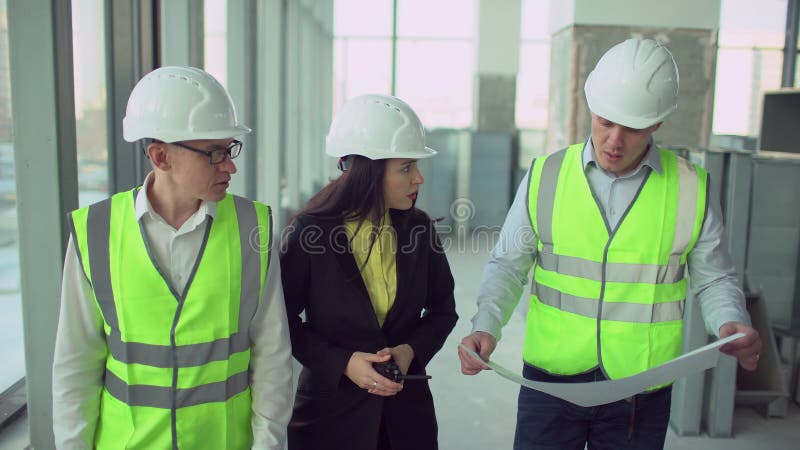 Construction Workers, Teamwork 4 K Engineers. Airduct of an HVAC System ...