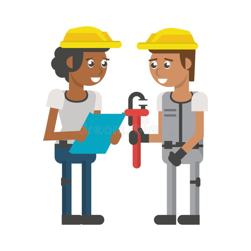 Construction Workers with Tools Cartoons Stock Vector - Illustration of ...