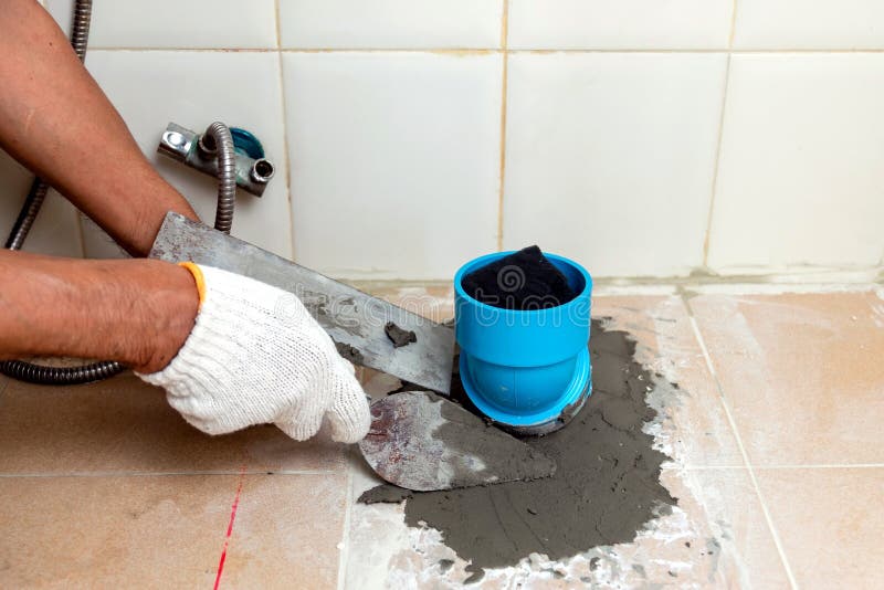 Repair damaged bathroom stock image. Image of floor - 196027055