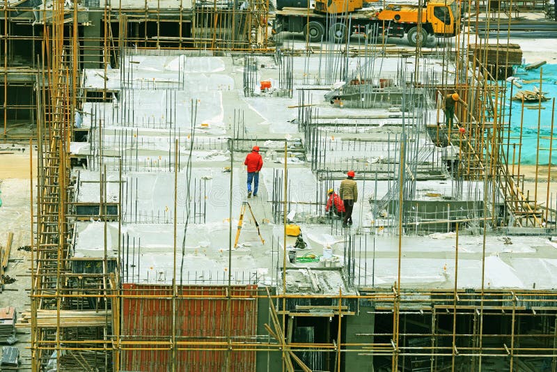 Construction Workers are at Work Editorial Photo - Image of ...