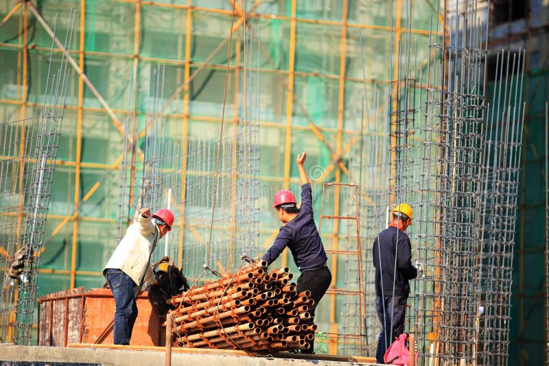 Construction Workers are at Work Editorial Image - Image of crane ...