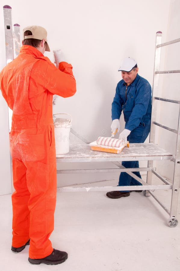 Construction Workers at Work Stock Image - Image of master, activity ...