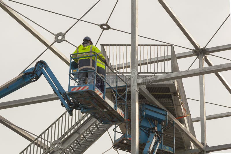 Construction Workers at Work on a Bridge Editorial Photo - Image of ...