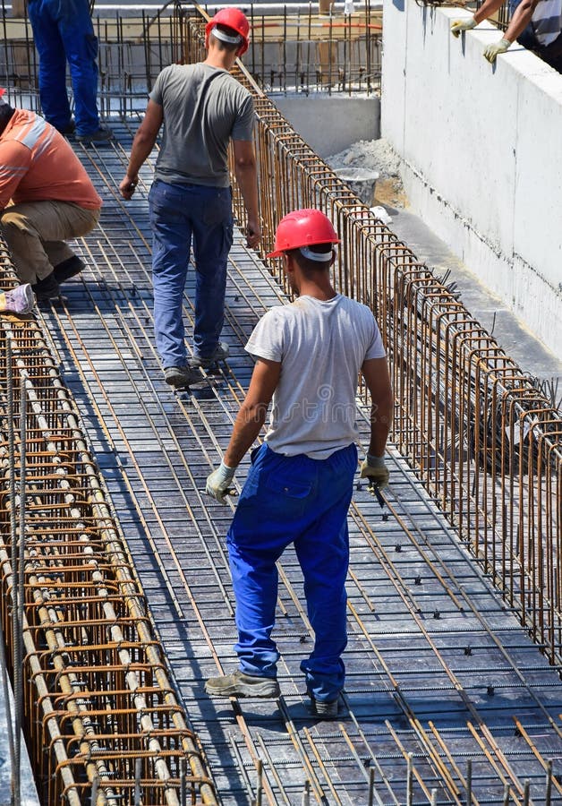Construction Workers at Work Editorial Stock Image - Image of ...