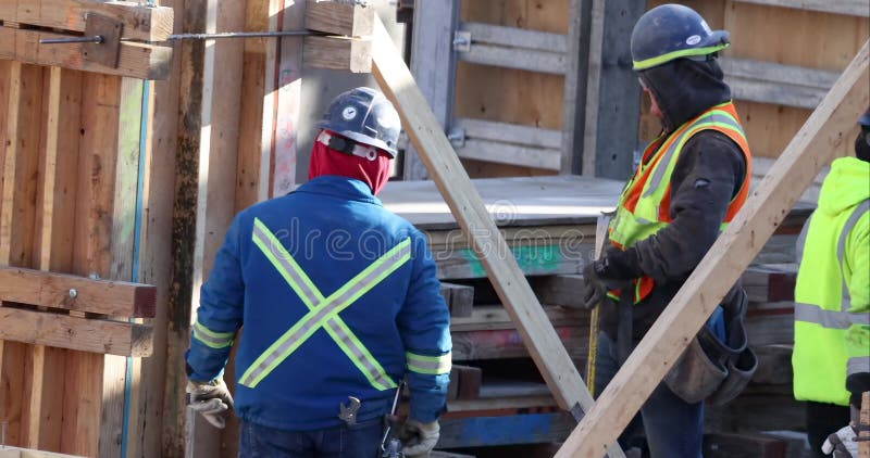 Construction Workers Work at the Construction Site Stock Footage ...