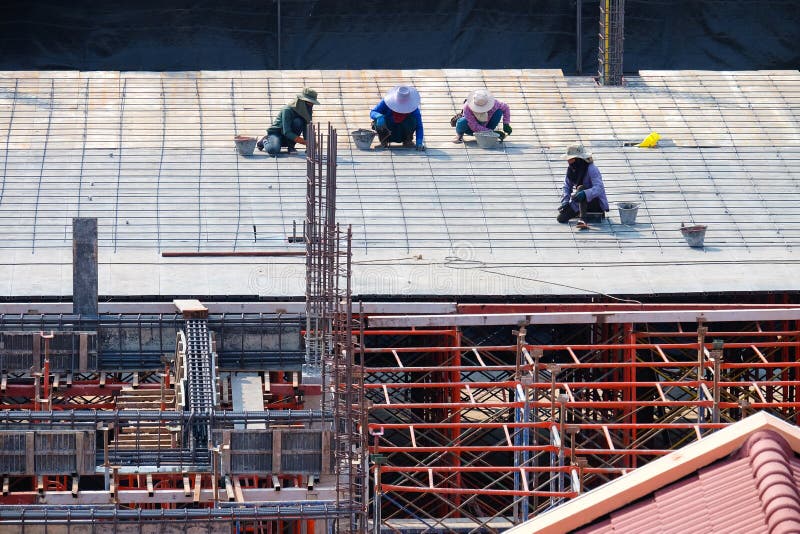 Construction Workers are Working on Building. Editorial Stock Photo ...