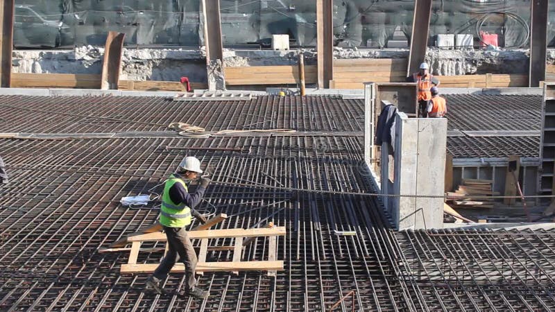 Construction Workers Install Construction Formwork, Time Lapse Stock ...