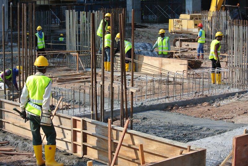 Construction Workers Working at Construction Site Editorial Image ...