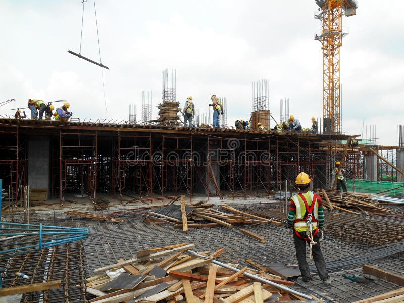 Construction Workers Working at the Construction Site in Malaysia ...