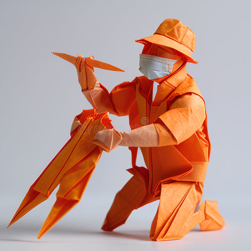 Construction Workers are Working at the Construction Site. Origami ...