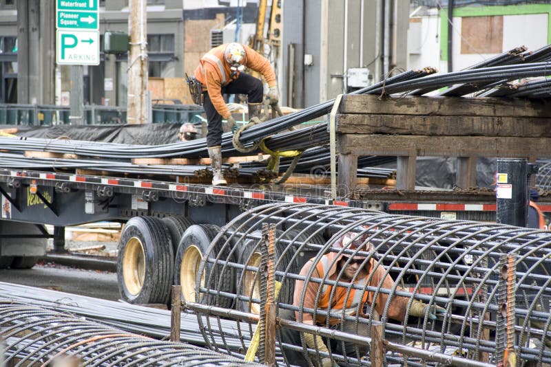 Construction Workers Working Hard Editorial Stock Photo - Image of ...